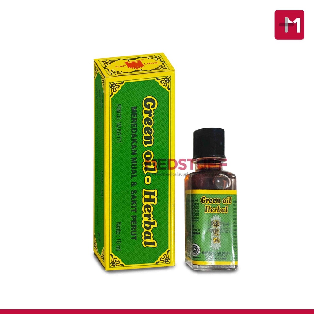 Jual Green Oil Herbal 10ml Cap Lang Minyak Angin Meredakan Mual Sakit ...