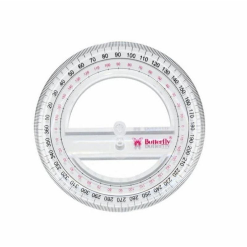 Jual Penggaris Busur BUTTERFLY 360 Derajat Transparant Ukuran 15cm ...