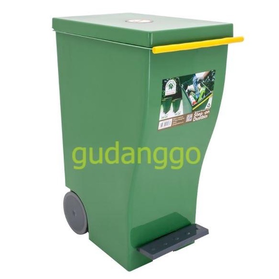 Jual Tempat Sampah Injak VENTURA 19 Liter 2128 Green Leaf Dustbin Roda | Shopee Indonesia