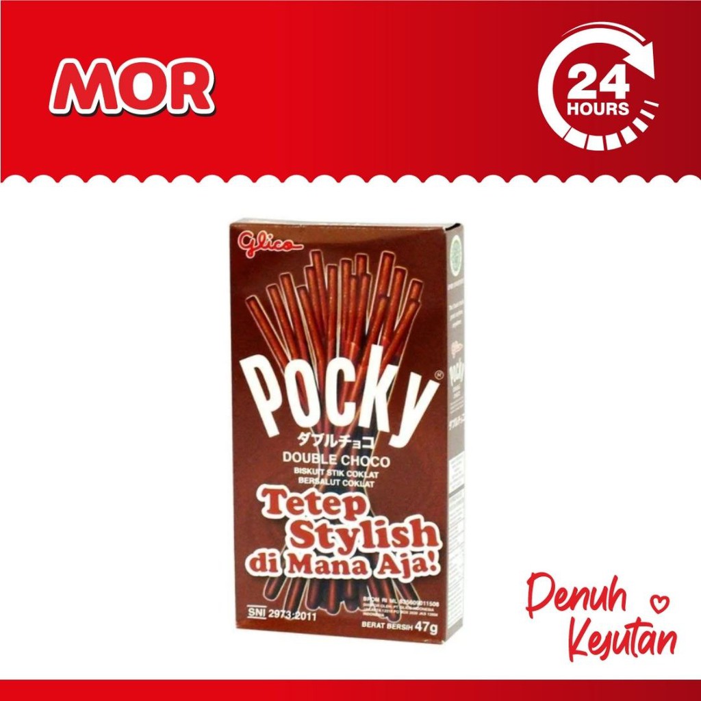 Jual POCKY Double Choco Stick Biskuit Cokelat Glico 47 gr | Shopee Indonesia