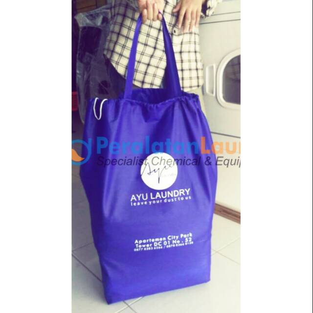 Jual Tas laundry murah tali serut | Laundry bag ukuran 50x23x60. minim ...