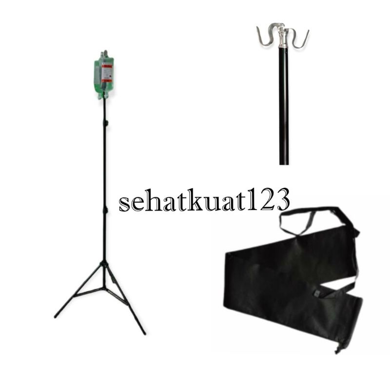 Jual TIANG INFUS PORTABLE 2 PENGAIT PLUS TAS | Shopee Indonesia
