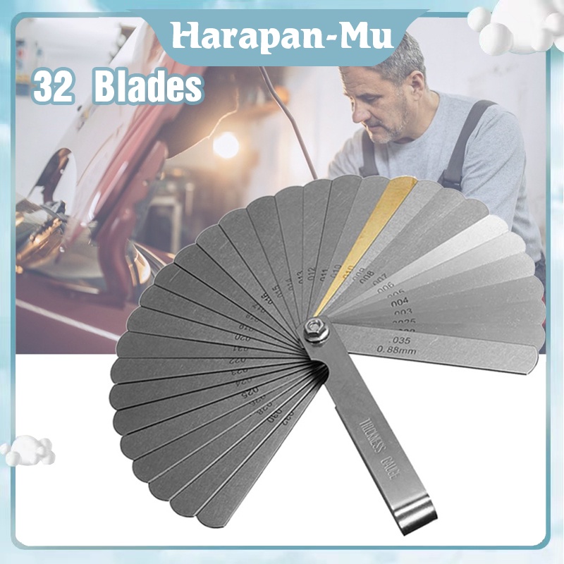 Jual 32 Blades Fuller Gauge Combination Feeler Gauge Metric Imperial Gapped Filler Measure ...
