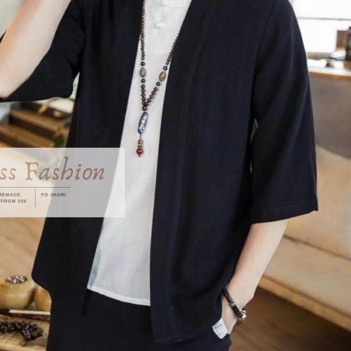 Jual OUTER PRIA HITAM KIMONO JEPANG | KIMONO KOREA PRIA ! | Shopee ...