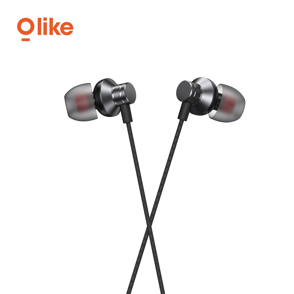 Jual OLIKE HEADSET HANDSFREE 3.5MM WIRED EARPHONE NOISE REDUCTION METAL ...