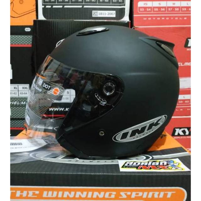 Jual HELM INK CENTRO JET SOLID BLACK DOFF INK CENTRO JET POLOS HITAM ...