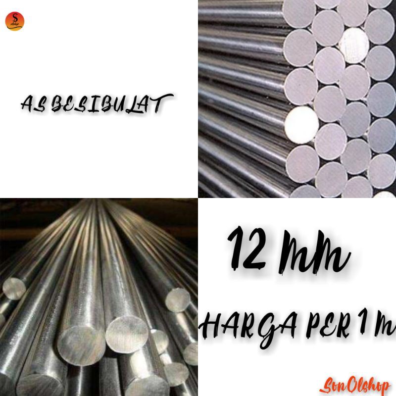 Jual AS BESI BULAT 12 MM HARGA PER 1 M/ROUND BAR | Shopee Indonesia