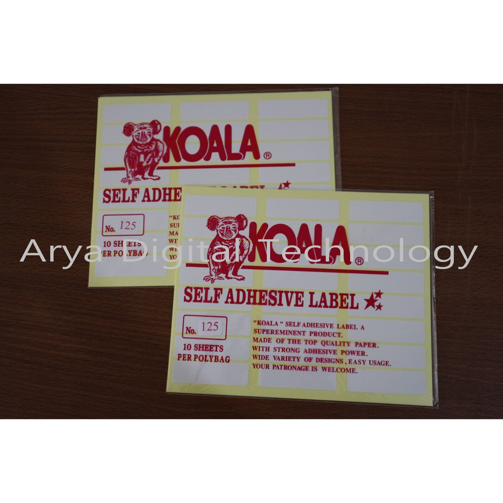 Jual Kertas Sticker Label Koala No 125 Kertas Stiker Tempel Murah Bagus ...