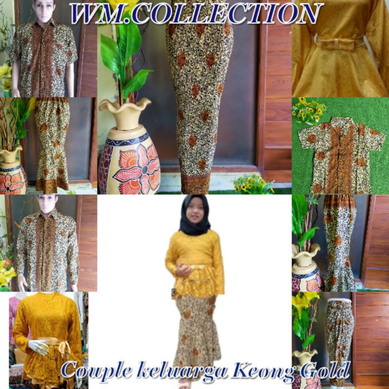 Jual WM>COUPLE BATIK KEONG GOLD COUPLE KELUARGA KERANG GOLD COUPLE ECER ...