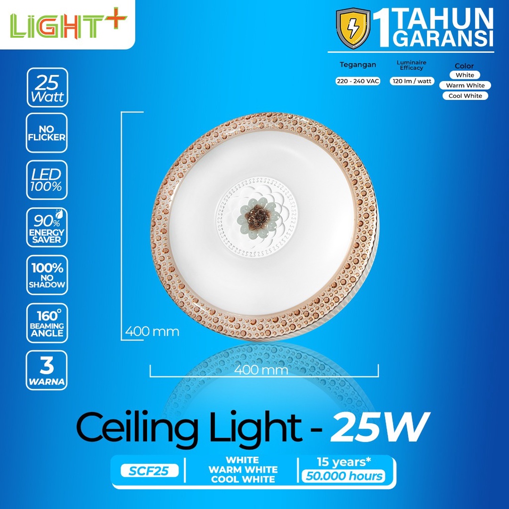 Jual LED Tempel Plafon 3 warna LED Cilling Plafon Minimalis 25W,Lampu ...