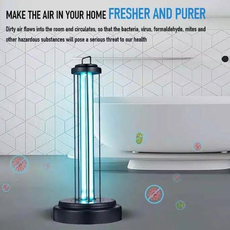 Jual UV sterilizer ruangan 38 watt lampu LED UV sterilizer ruangan / anti virus + Remote & timer ...
