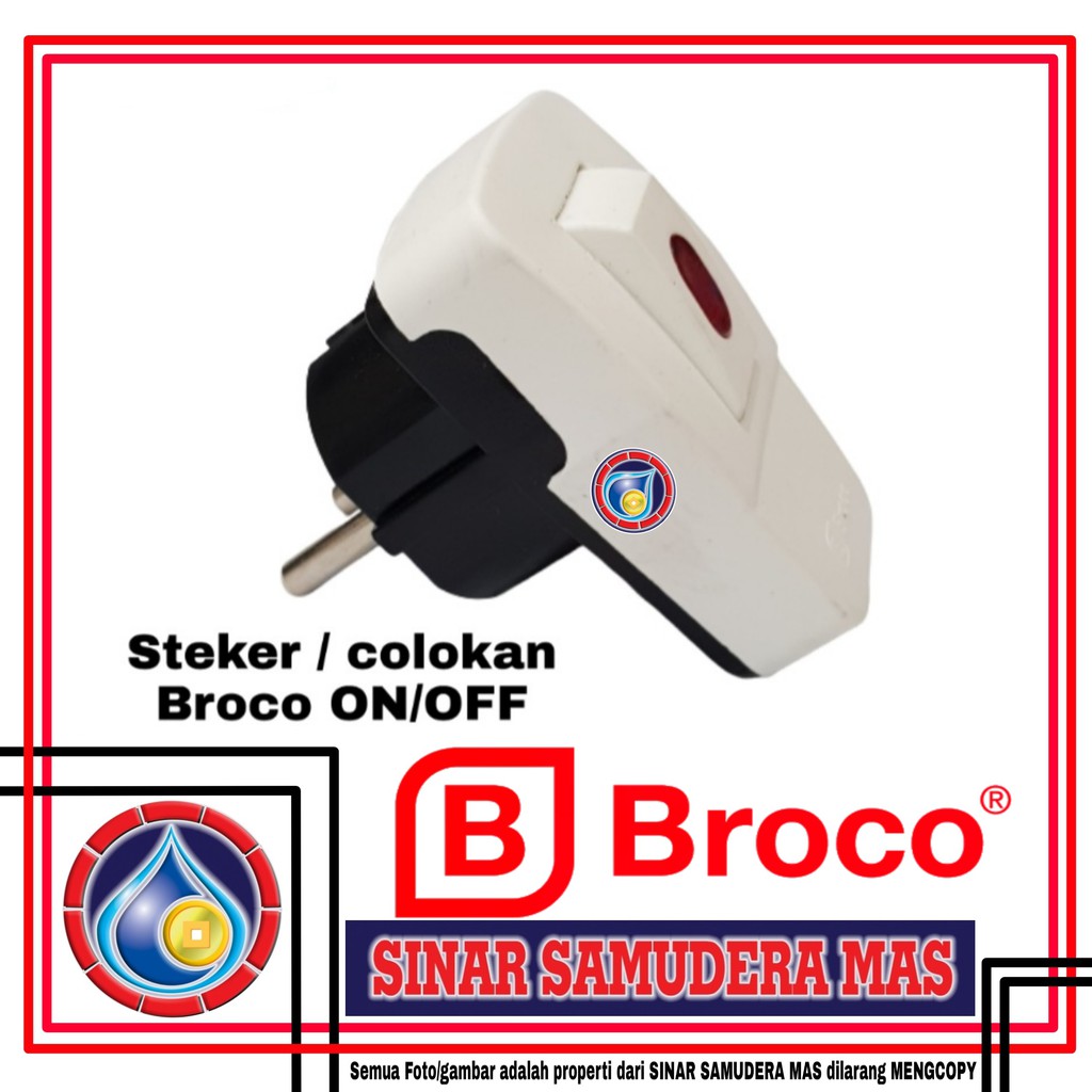 Jual Steker BROCO 0N 0FF SAKLAR LISTRIK - colokan listrik - colokan ...