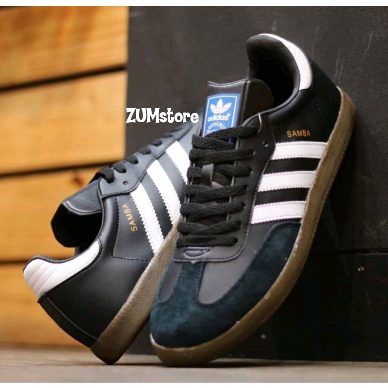 Jual Sepatu Adidas Samba OG Black White Sole Gum Premium | Shopee Indonesia