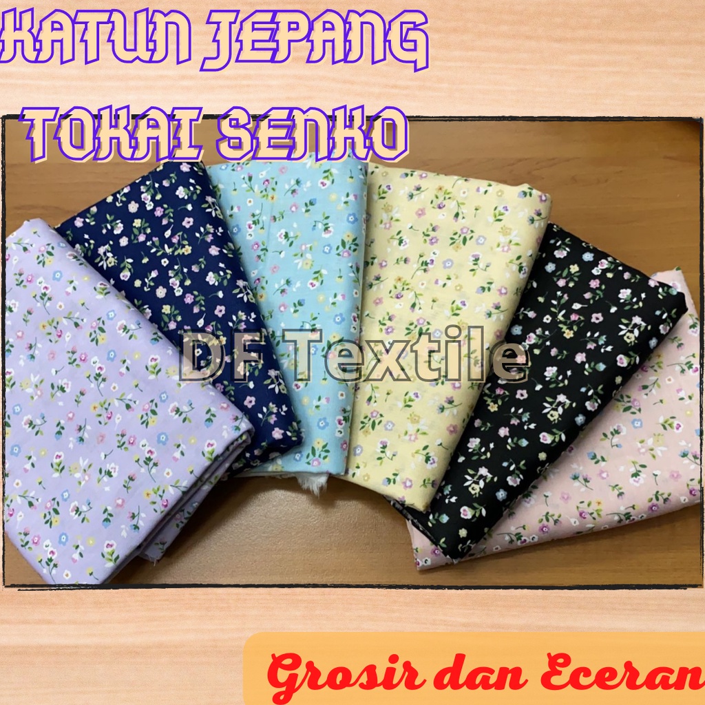 Jual Kain Katun Jepang Motif Bunga TJD22JN009 Japan Design Tokai Senko ...
