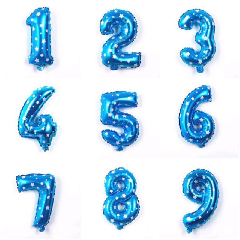 Jual Balon Angka Foil 40cm Warna Silver Gold Biru Bintang Pink Love ...