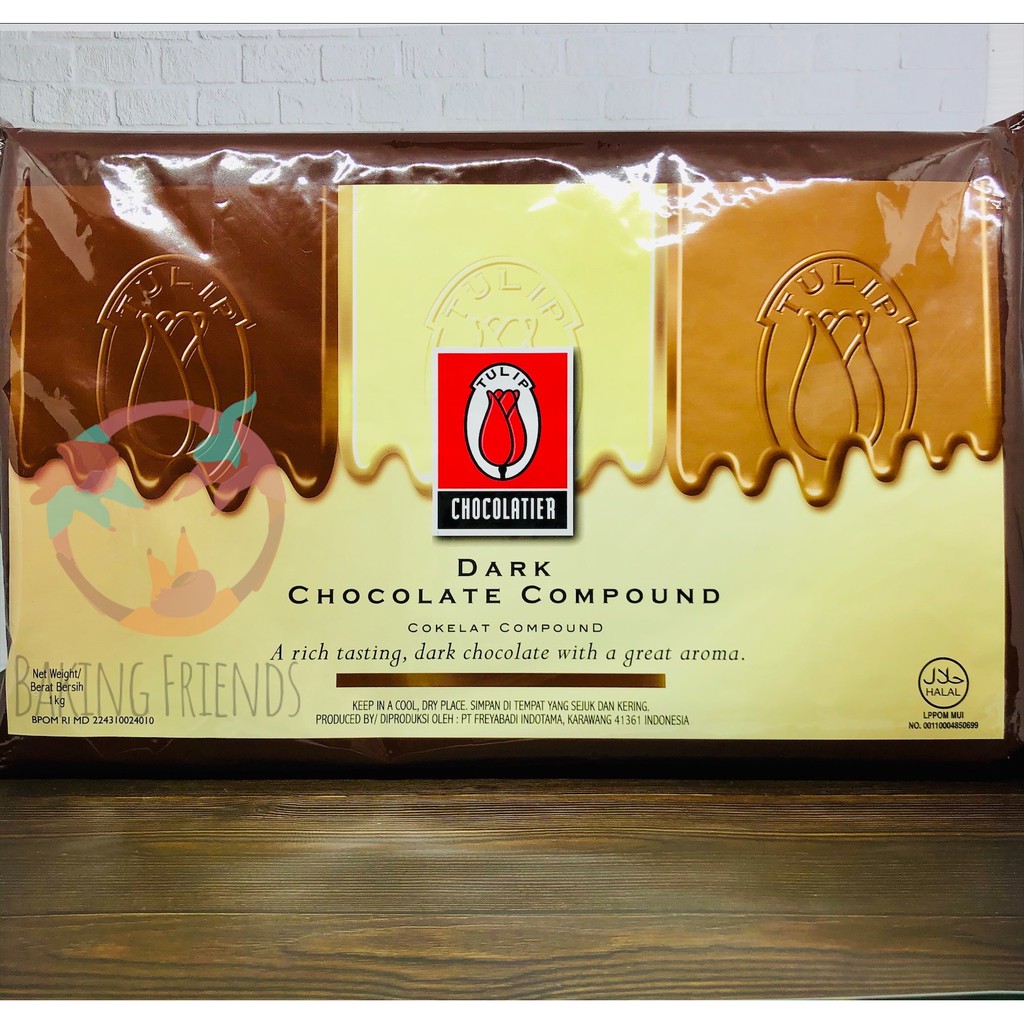 Jual Tulip Dark Chocolate Compound 1KG/Cokelat Batangan/Coklat Block 1 ...
