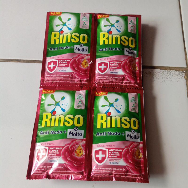 Jual Rinso cair 1000an rose fresh 38mli (14 sachet) | Shopee Indonesia