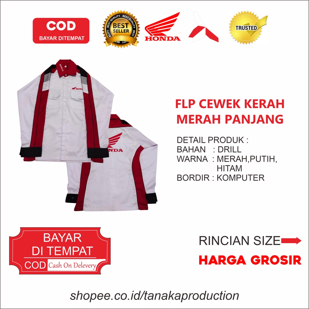 Jual Seragam Honda Frontline People (FLP) CEWEK | Frontdesk | Seragam ...