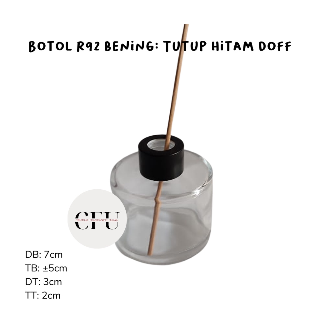 Jual Botol Diffuser Bulat 100ml Tutup Hitam Glossy & Doff (Kode : R92 ...