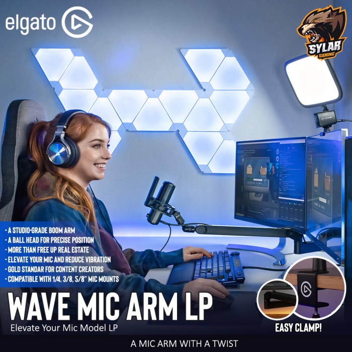 Jual ELGATO WAVE MIC BOOM ARM LP LOW PROFILE MIC ARM | Shopee Indonesia