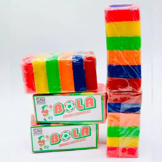 Jual PLASTISIN WARNA ISI 6 - BESAR/malam warna/plastisin | Shopee Indonesia