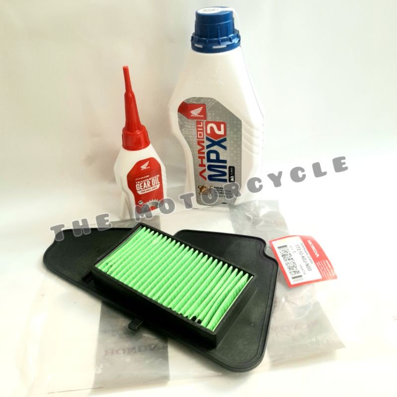 Jual PAKET OLI+GEAR OIL AHM+FILTER UDARA HONDA GENIO BEAT DELUXE SCOOPY ...