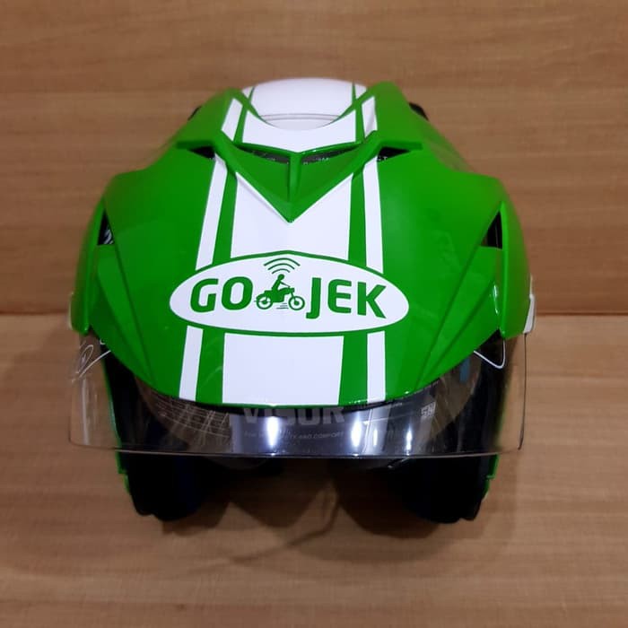 Jual Helm helem helmet Ojol Gojek model Double Visor SNI Putih helm ...
