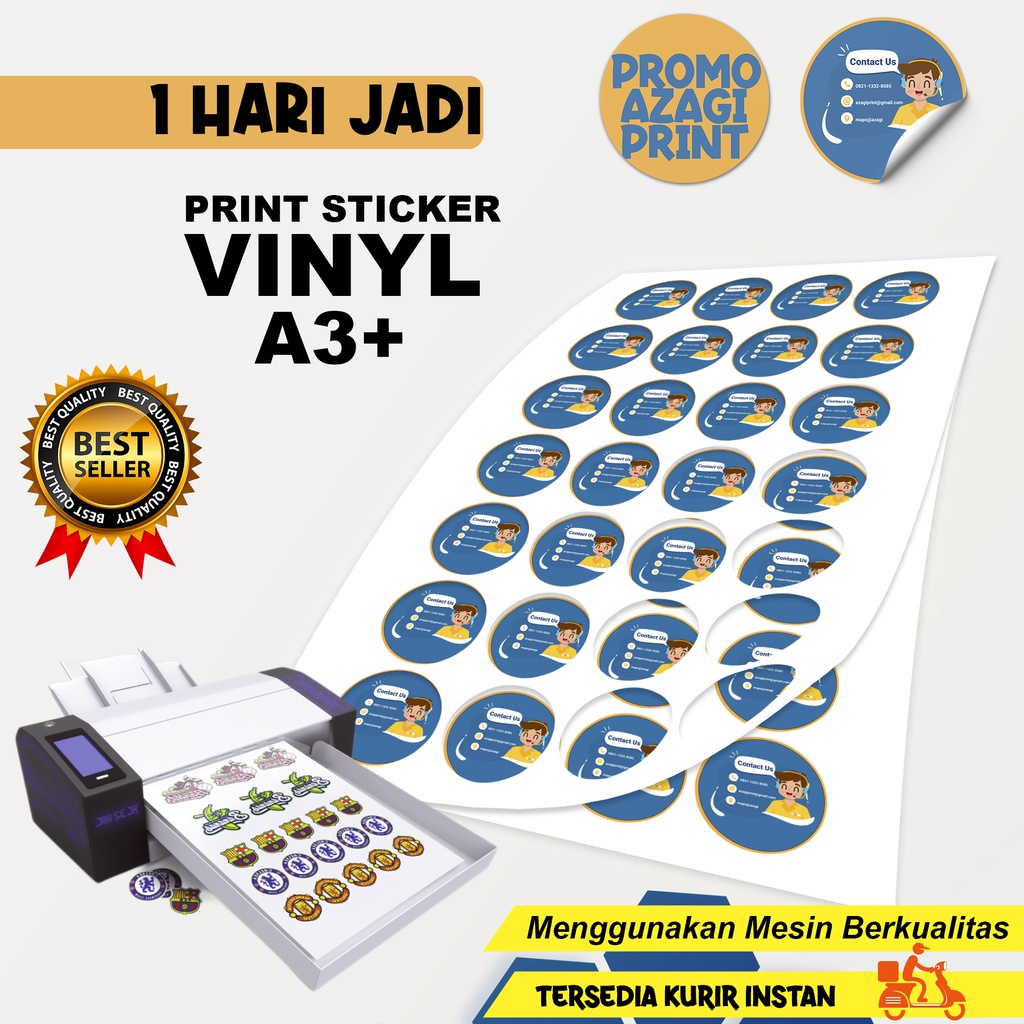 Jual Stiker Label Makanan Custom / Packaging Vinyl Print and Cut ...