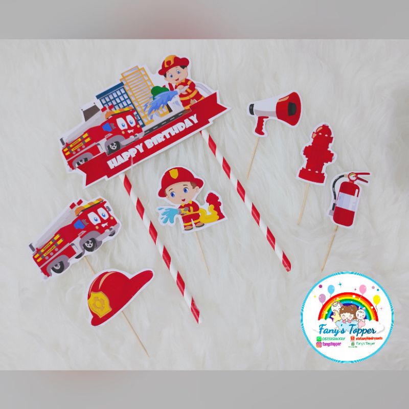 Jual Topper Pemadam Kebakaran Topper Fire Fighter Topper ulang tahun ...
