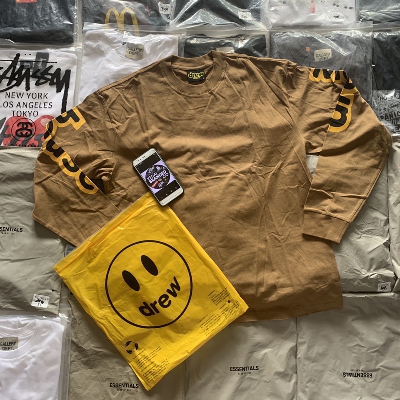 Jual DREW LOGO LONG SLEEVE (coklat) | Shopee Indonesia