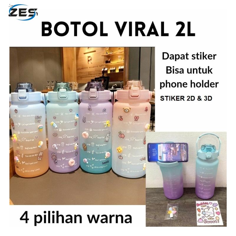 Jual BV23 - BOTOL VIRAL 2LITER FREE STIKER 2D & 3D - BOTOL MOTIVASI 2 ...