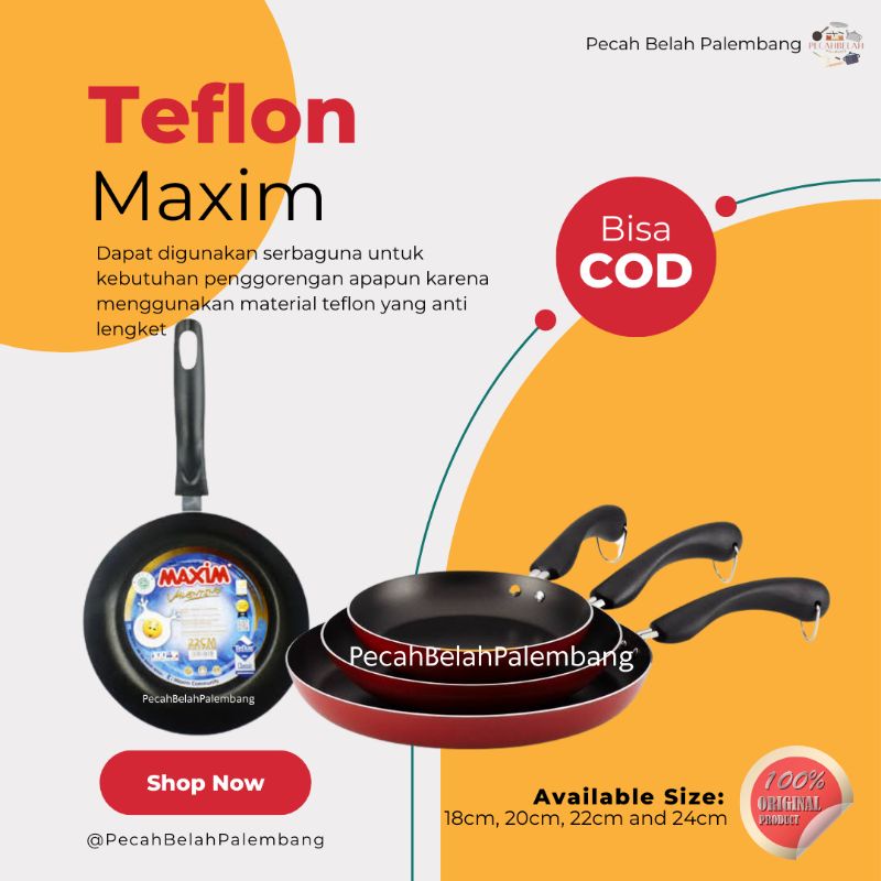 Jual Maxim Teflon anti lengket ukuran 18cm, 20cm, 22cm dan 24cm ...