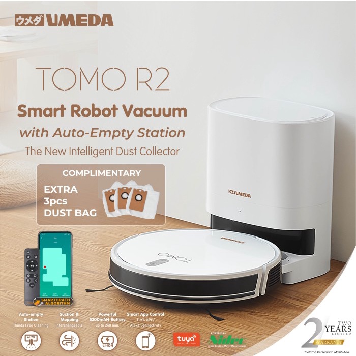Jual Umeda Tomo R2 Robot Vacuum Cleaner Mop + Auto Empty Station (Sapu ...