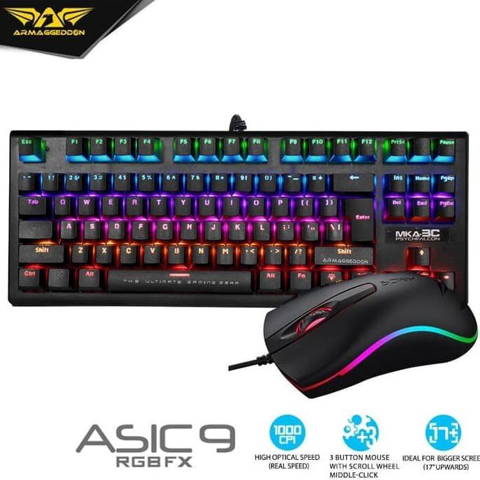 Jual Armaggeddon MKA-3C Mechanical Gaming Keyboard Combo Asic 9 RGB ...