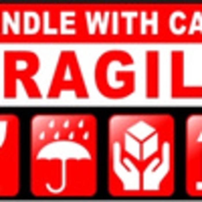 Jual Fragile label stiker vinyl ukuran 7.5 cm X 5 cm isi 250pcs ...