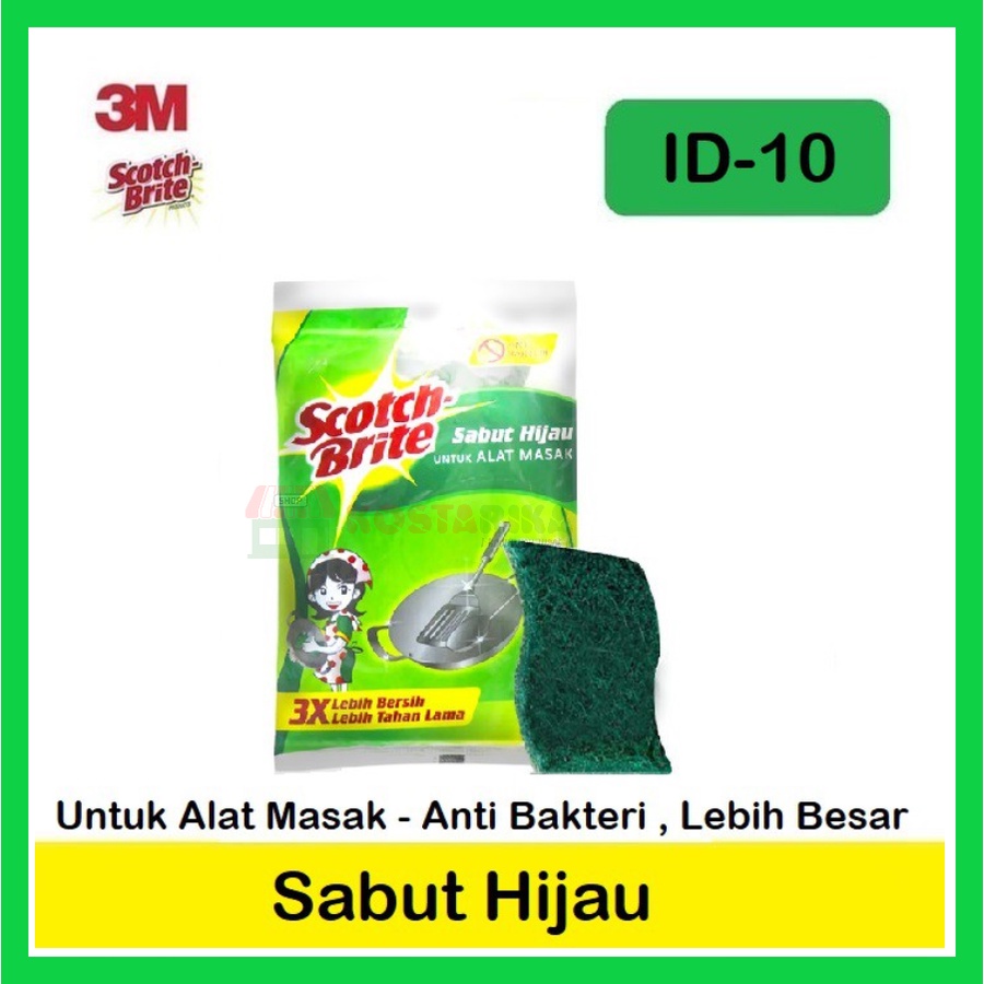 Jual Sabut Serat Hijau Cuci Piring 3M Scotch Brite ID 10 original ...