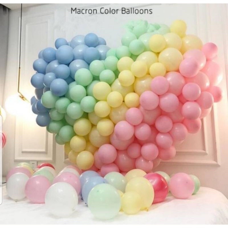 Jual Balon Macaron 12 inch 1 Pack isi 50 pcs | Shopee Indonesia