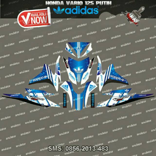 Jual STRIPING STIKER HONDA VARIO 125 FI REVISI ADIDAS PUTIH BIRU ...