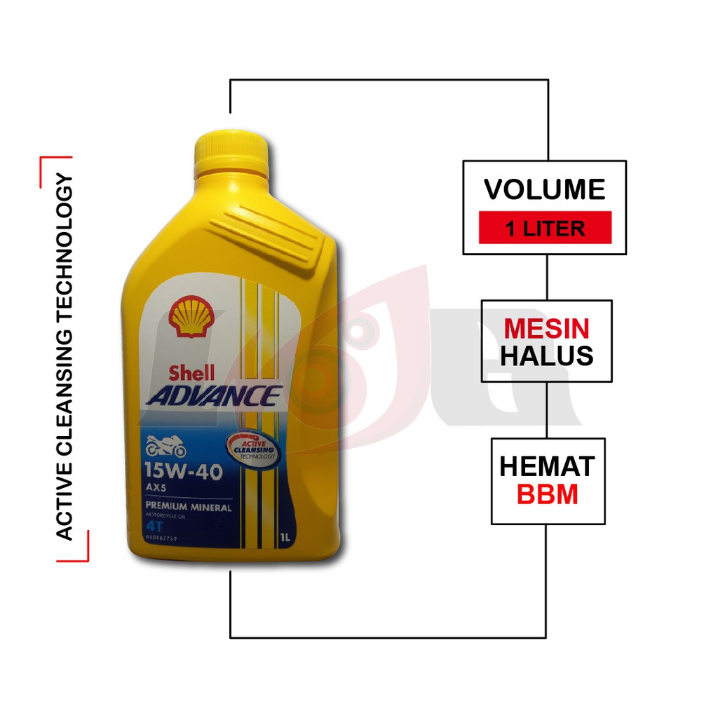 Jual Shell Advance AX5 SAE 15W40 Oli Motor Bebek 800 ml Sport 1 liter | Shopee Indonesia