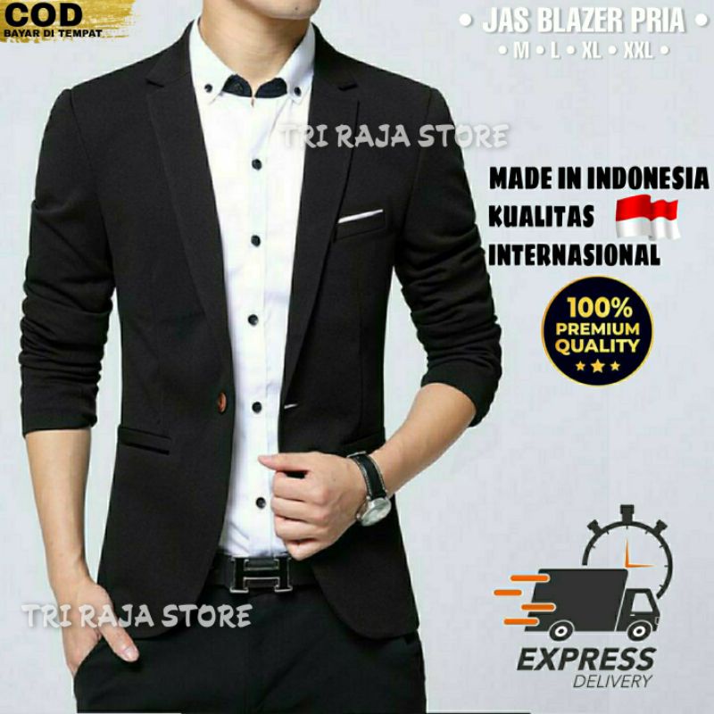 Jual Jas Blazer Pria Slimfit / Jas Formal pria / Jas formal pria ukuran ...