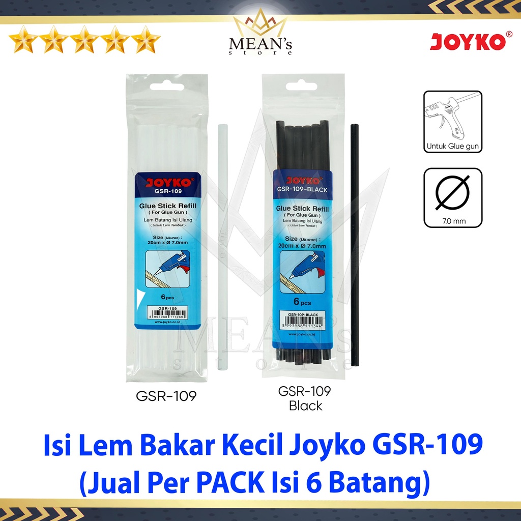 Jual Lem Bakar Joyko Kecil GSR-109 Putih dan Hitam / Isi Lem Bakar GSR ...