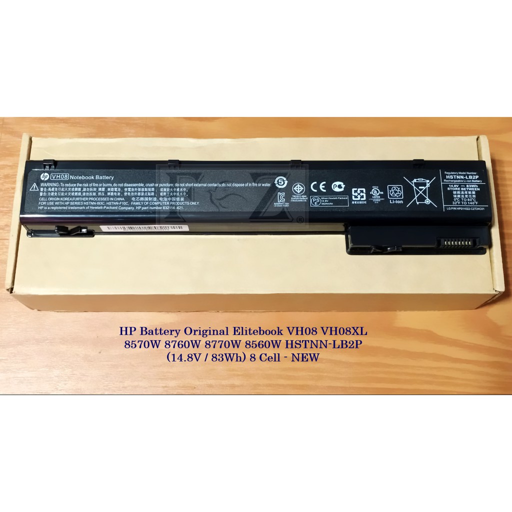 Jual HP Battery Original Elitebook VH08 VH08XL 8570W 8760W 8770W 8560W ...