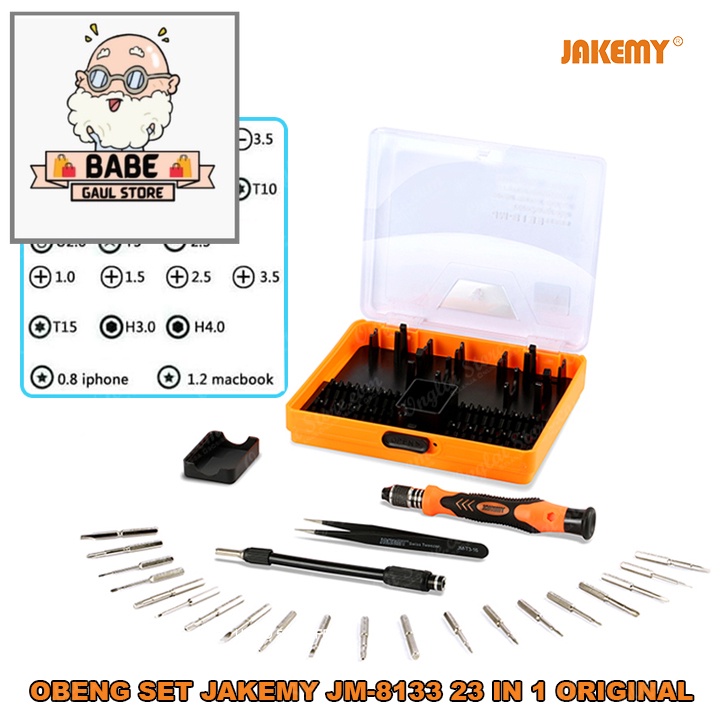 Jual OBENG SET JAKEMY JM-8133 23 IN 1 ORIGINAL (HARGA SPESIAL) | Shopee ...