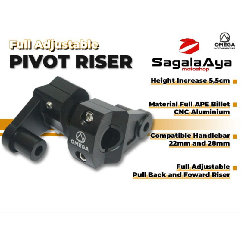 Jual pivot raiser cnc omega motor adaptor riser stang cb150x versys 250 ...