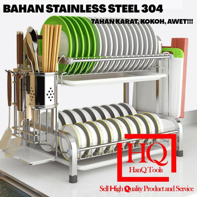 Jual Rak Cuci Piring STAINLESS STEEL SUS 304 SERBAGUNA Tempat tatakan ...