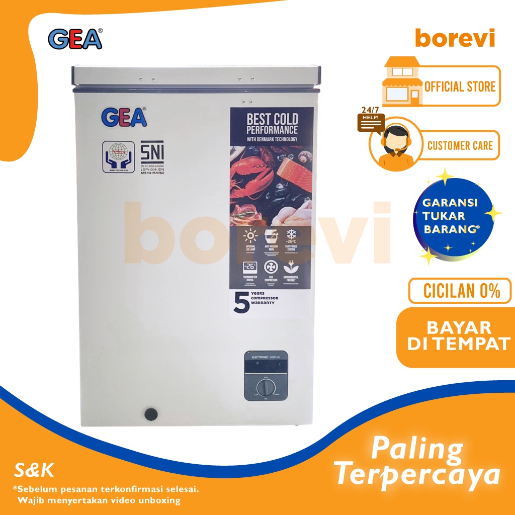 Jual CHEST FREEZER BOX 100L 210L GEA AB 108 208 R / LEMARI PEMBEKU 100 LITER AB108R AB208R ...