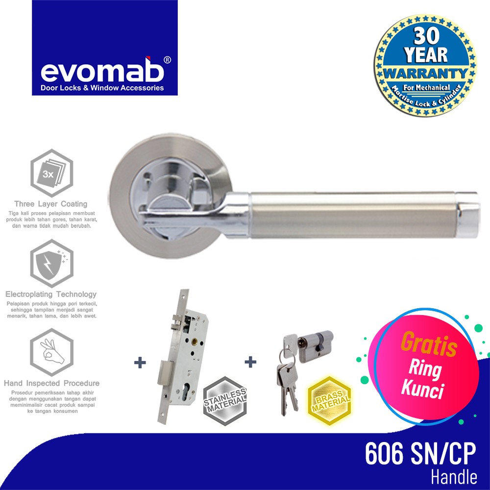Jual Lever Handle Set Silver Pintu Modern Novus Series 606 | Shopee ...