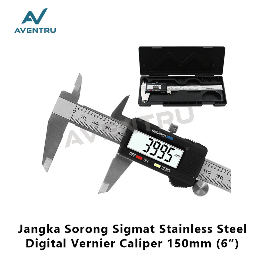 Jual Jangka Sorong Sigmat Digital Vernier Caliper / Kaliper 150mm Stainless | Shopee Indonesia