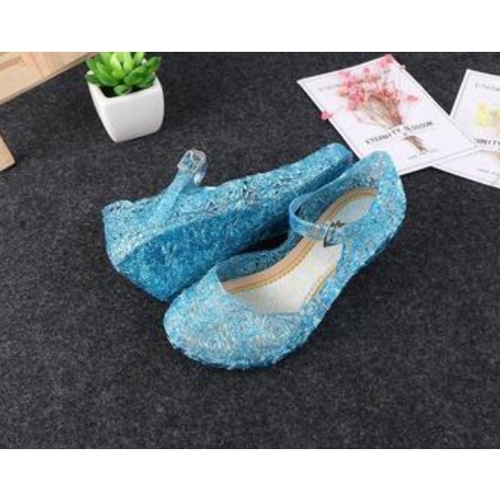 Jual Sepatu Frozen Elsa Princess Cinderella Sepatu Kaca Bahan Jelly ...