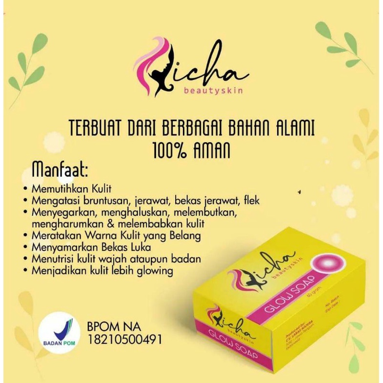 Jual SABUN PENCERAH WAJAH BPOM BISA UNTUK BADAN ICHA GLOW SOAP TANPA BOX (FREE GIFF) | Shopee ...